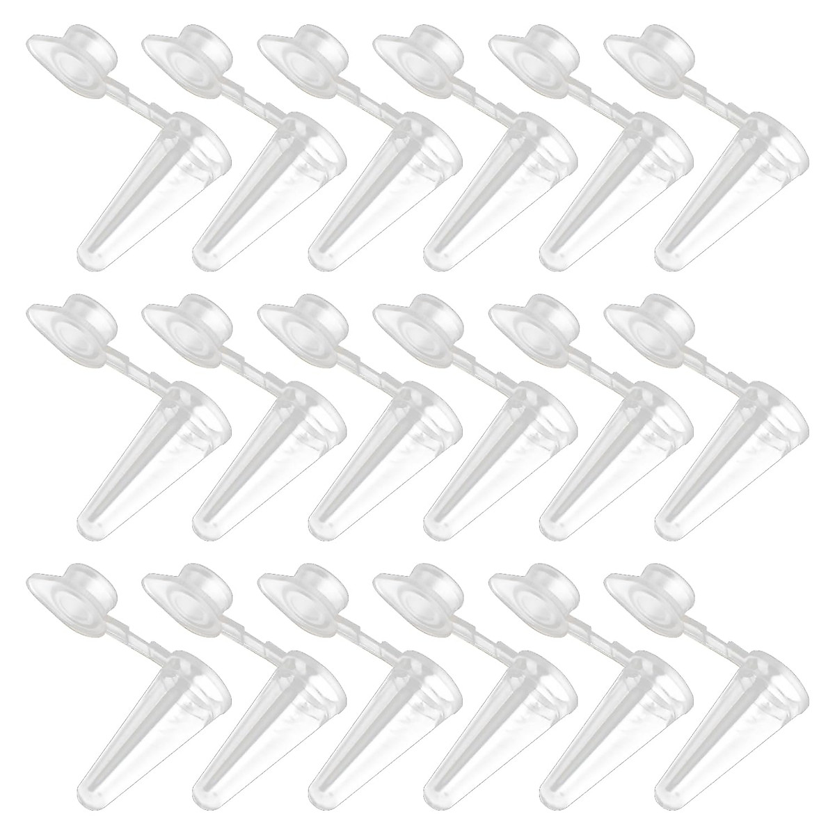 Bettomshin 1000Pcs 0.1ml Conical Centrifuge Tubes, with Snap Cap, Transparent Mini Plastic Microcentrifuge Test Tubes Storage Containers for Beads Specimen Sample Lab
