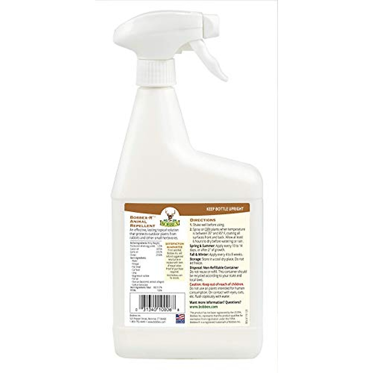 Bobbex Animal Repellent Ready-to-Use Outdoor Rabbit, Squirrel, and Chipmunk Repeller Spray (32 oz.) B550125