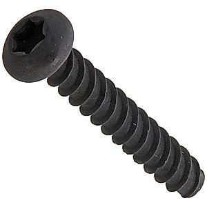 Small Parts 0412LTPB Steel Thread Rolling Screw for Plastic, Black Oxide Finish, Pan Head, Star Drive, #4-20 Thread Size, 3/4" Length (Pack of 100)