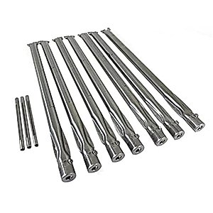 BBQ Grill 6-Pack Stainless Steel Burner & Smoker Set Plus 3 Crossover Burner Tubes Compatible With Most Weber Grills BCP85663 OEM