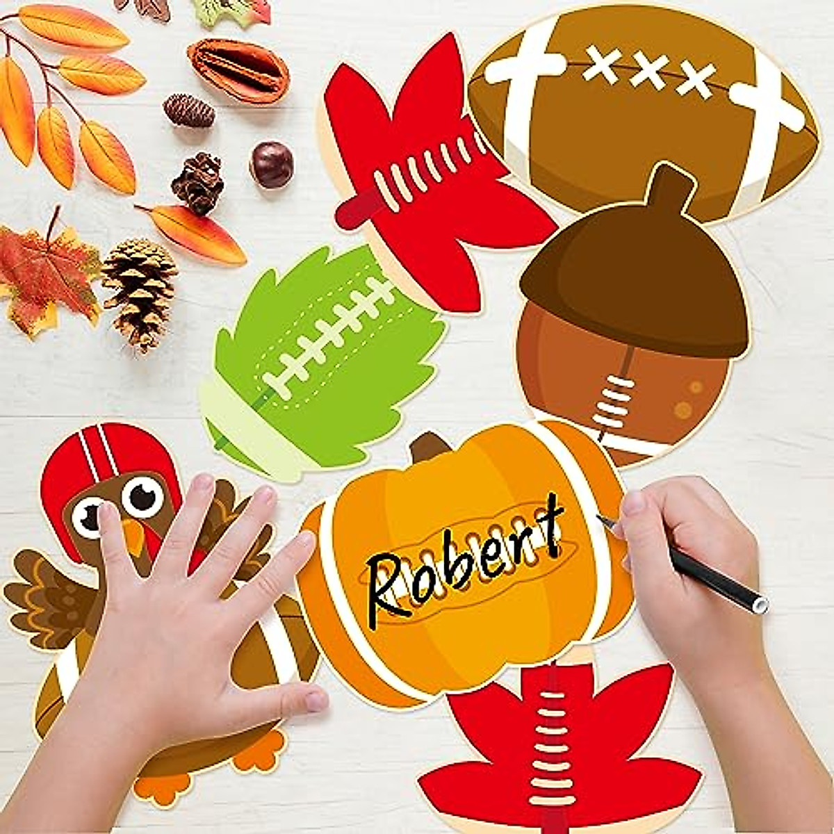 X1zuue 100Pcs Fall Football Cutouts for Decor