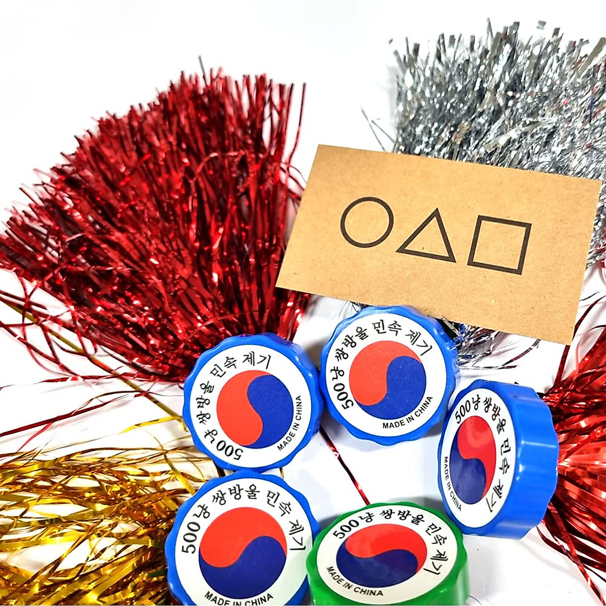 GASHINA STORY Jaegi with The bell (Jegi chagi) Korean Old Game 5 pcs + Korean Game Invitation Card 1P - Kick Shuttlecock, Hackysack (Random Color) 제기차기