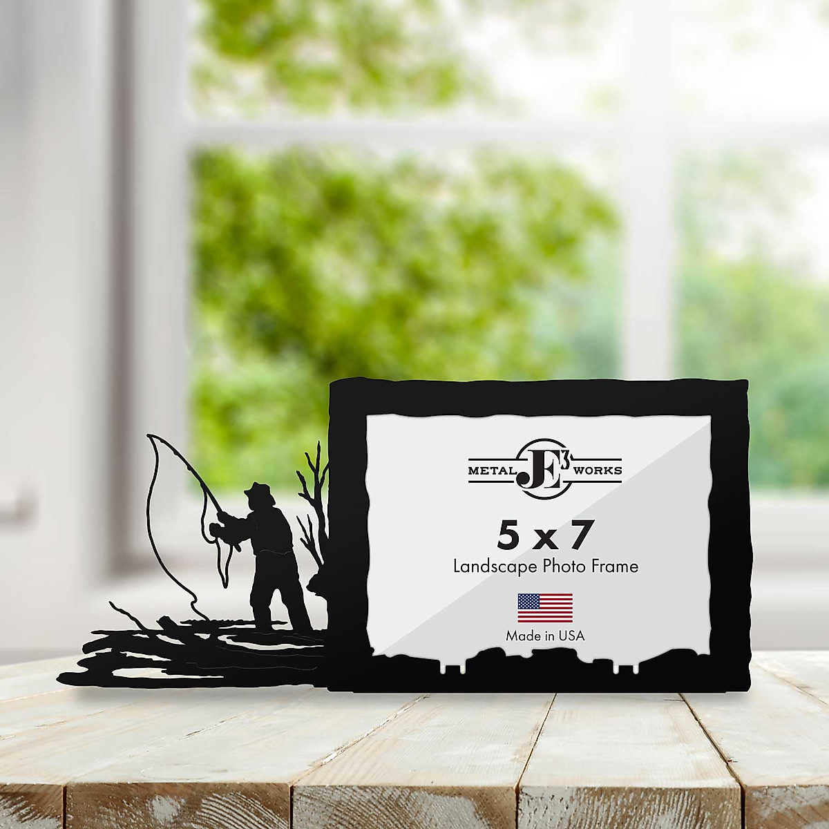 Innovative Fabricators, Inc. Fishing Angler Picture Frame, Fly Fishing, 5x7 Landscape, MADE IN USA
