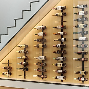 12 Bottle Wall Mounted Wine Rack, Adjustable Tier Wall Hanging Wine Holder Towel Rack, Detachable Wine Storage Organizer Used As One or Four, for Kitchen, Pantry, Dining Room, Bar, Wine Cellar