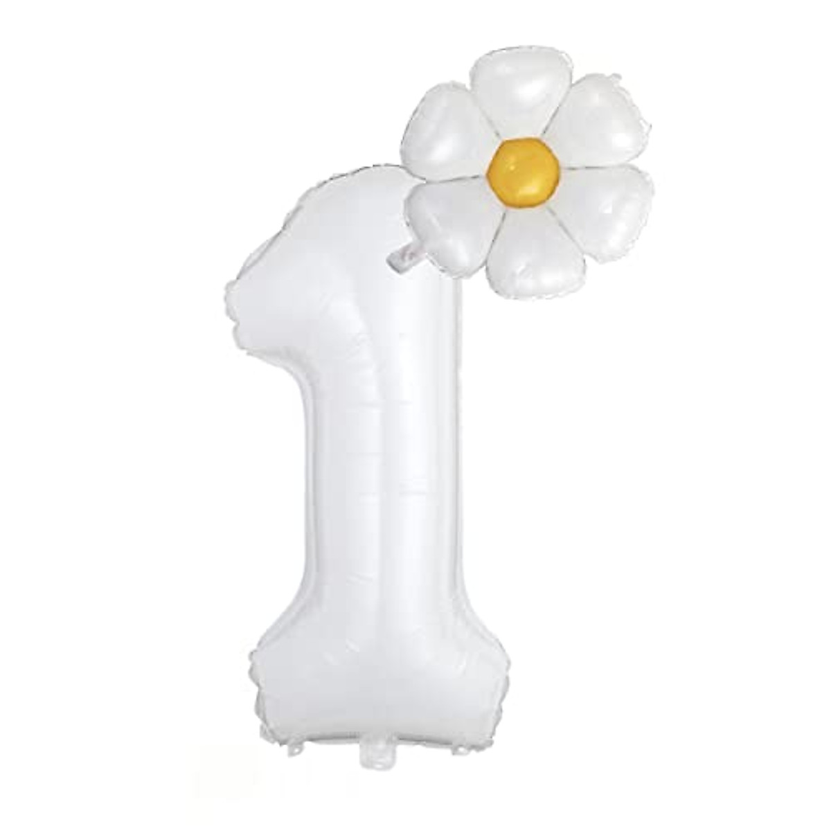 White Number 10 Daisy Balloons Set,10TH Birthday Party Decorations,32 Inch 10 Daisy Balloons, Daisy Foil Balloons for Party, Birthday, Baby Shower, Wedding Décor, Groovy Boho Daisy Party Supplies-10