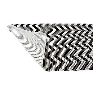Splash Home Chevron Softee Bath Single Mat Bathtub Mat, Non-Slip Extra-Long Shower Mat with 58 Suction Cups, 36 L x 17 W Inches, Machine Washable, 100% PVC Foam - Black