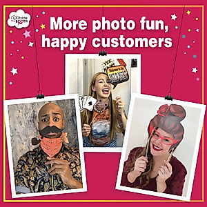 Western Photo Booth Props - 41-pc Photo Prop Kit with 8 x 10-Inch Sign, 60 Adhesive Pads, 45 Sticks - Photo Booth Props Country Theme - Wild West Photo Props