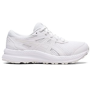 ASICS Kid's Contend 8 Grade School Running Shoes, 5.5, White/White