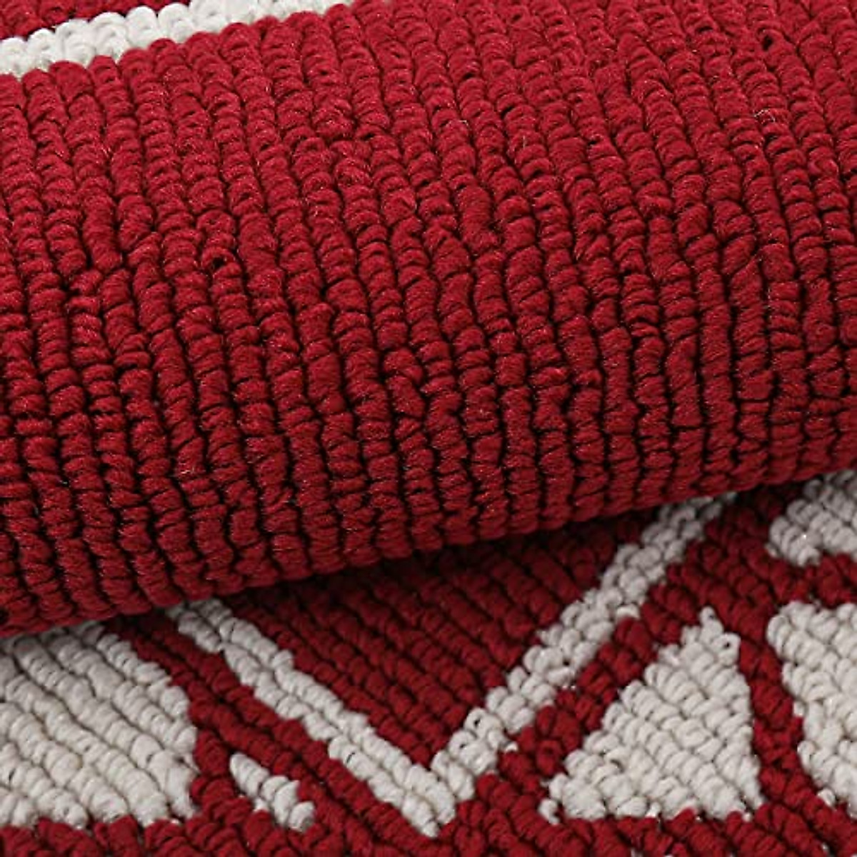 COSY HOMEER Thick 48x20 Inch/30X20 Inch Kitchen Rug Mats Made of 100% Polypropylene 2 Pieces Soft Kitchen Mat Specialized in Anti Slippery and Machine Washable (Red)