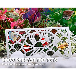 Abizoo Betta Fish Tank Accessories,Betta Bed Tunnel Cave Soft Edges for Delicate Fins, Betta House Shrimp Pleco Hide Resting Tube Siamese Fighting Fish Corner Moss Ledge for Aquarium Betta Hammock