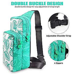 AIOMEST Cute Animal Crossing Switch Travel Bag, Crossbody Backpack Compatible for Switch OLED/Lite, Carrying Sling Bag for Switch Console, Pro Controller, Dock, Joy-cons