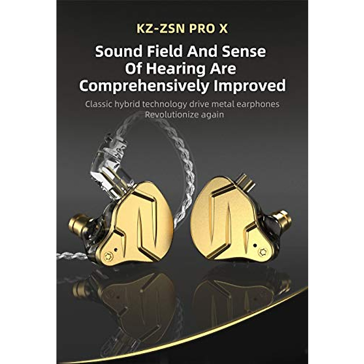 erjigo KZ ZSN PRO X Hybrid Banlance Armature with Dynamic in-Ear Earphone ERJIGO ZSNPROX 1BA+1DD HiFi Headset ZSNPRO X erabuds (Without Mic, Black)