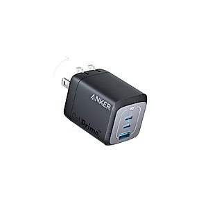 Anker Prime 67W USB C Charger, Anker GaN 3-Port Compact Fast PPS Wall Charger, For MacBook Pro/Air, Pixelbook, iPad Pro, iPhone 15/14/Pro, Galaxy S23/S22, Note20, Pixel, Apple Watch