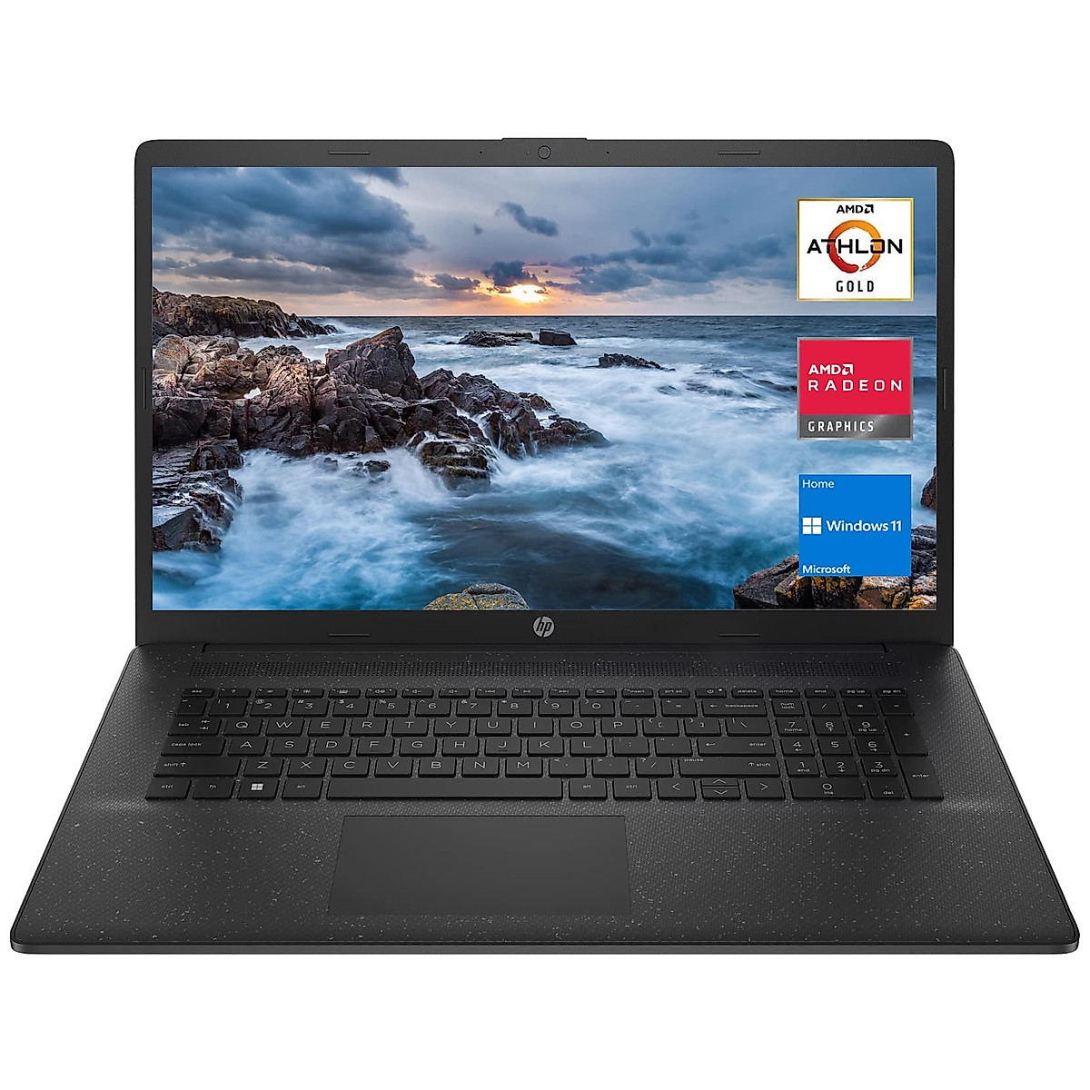 HP Newest 17 Laptop, 17.3" HD+ Screen, AMD Athlon Gold 3150U Processor, 8GB DDR4 RAM, 256GB PCIe SSD, Wi-Fi, Webcam, Bluetooth, HDMI, Windows 11 Home, Black