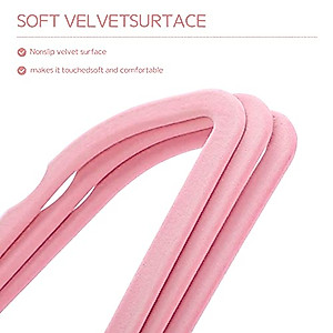 COZYMOOD Velvet Baby Hangers for Closet 50 Pack, Non-Slip Baby Clothes Hangers with 6 Pcs Cute Closet Dividers, Ultra-Thin Small Hangers for Kids Clothes Space Saving Infant & Toddler Hangers, Pink