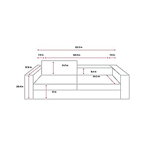 Elephant in a Box Non-Modular Grey Sofas, L83.5xW37.8xH26.4