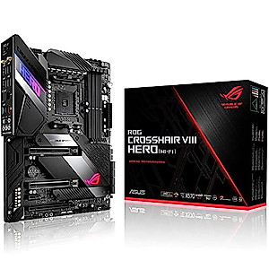 ASUS ROG X570 Crosshair VIII Hero (Wi-Fi) ATX Motherboard with PCIe 4.0, on-Board WiFi 6 (802.11Ax), 2.5 Gbps LAN, USB 3.2, SATA, M.2, Node and Aura Sync RGB Lighting
