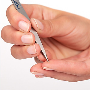 REMOS Splinter Tweezers stainless steel [3.75"/ 9.5 cm]fine tip red