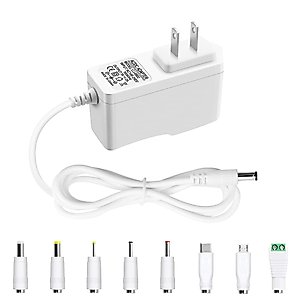 Arkare 5V 2A Power Adapter 5V DC Power Supply 2000mA AC 100V-240V to DC 5Volt 1.5A 1A 1000mA Replacement Power Cord USB Type C for Security Camera Baby Monitor TV Box 5V 2812B LED Strip Light White