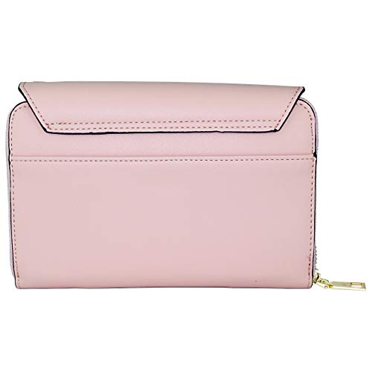 B BRENTANO Vegan Envelope Clutch Wallet Crossbody Purse with Chain Strap (Blush)