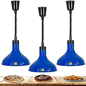 Heat Lamp Food Warmer Food Warmer Lamp, Retractable Food Heating Lamp High Power Light Stainless Steel Shell Used to Keep Food Warm, with Bulb, 3-Pack 220V 250W