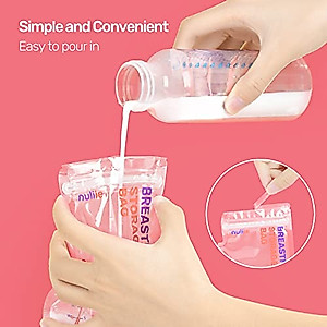 Nuliie 120 Pcs Breastmilk Storage Bags, 8 OZ Breast Milk Storing Bags, BPA Free, Milk Storage Bags with Pour Spout for Breastfeeding, Self-Standing Bag, Space Saving Flat Profile