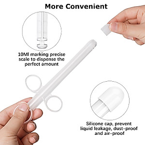 Lube Applicator Syringe with Precise Scales, 6.5” Personal Lubricant Shooter with Air-Proof Silicone Cap, Reusable Durable Applied for Men, Women & Couples