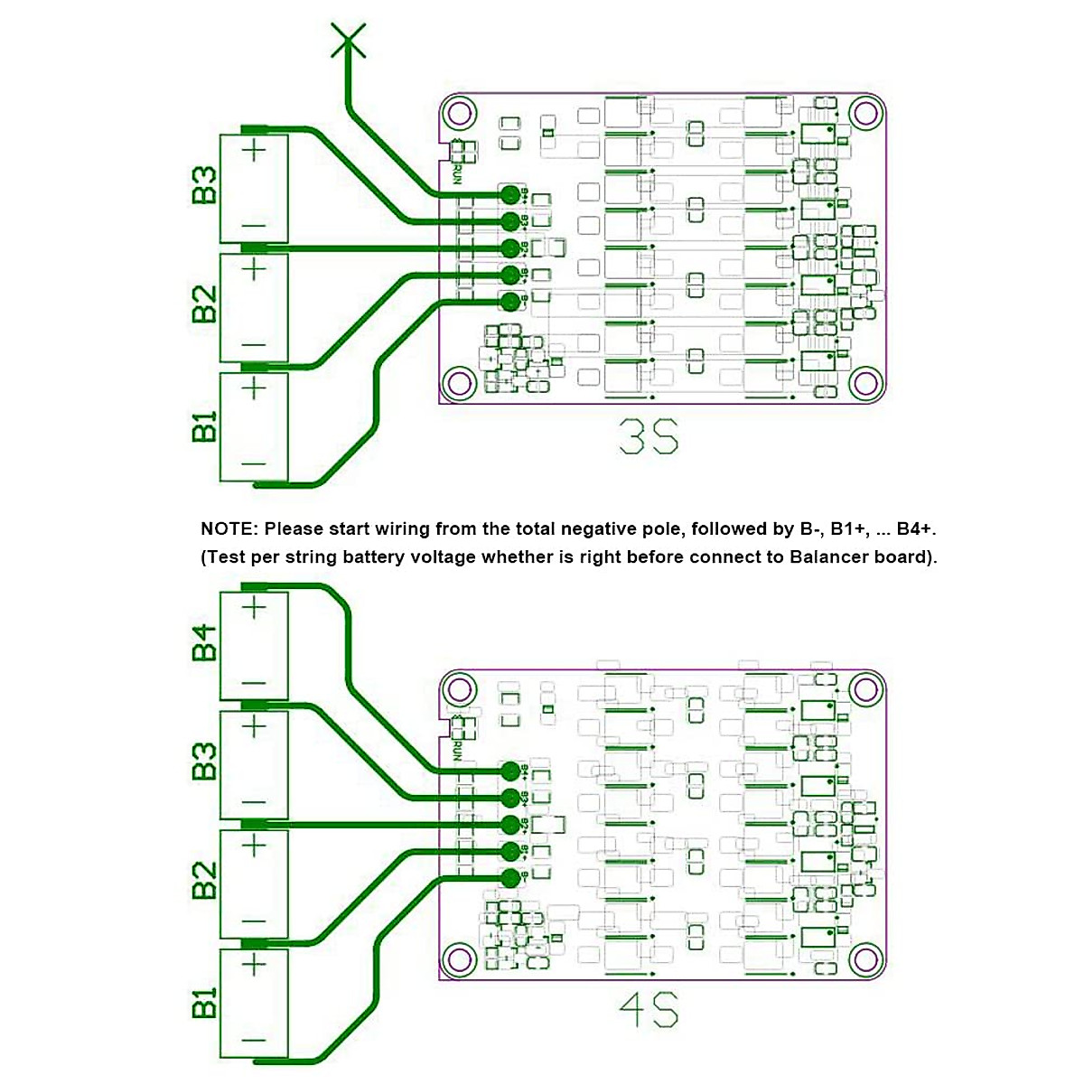5A 3S 4S 12V Battery Active Equalizer Whole Group Balancer LiFePO4 LFP Lipo Li-ion Lithium Active Battery Energy Transfer Equalization Capacitor Balancer PCB Module with Acrylic Protective Case