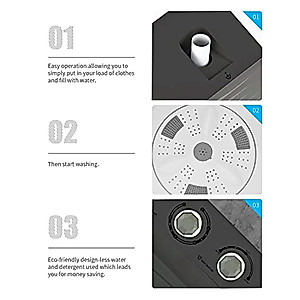 IMSEIGO Twin Tube Mini Washing Machine, Portable Laundry Washer with 26LBS Capacity, 18Lbs Washer and 8Lbs Spiner Built-in Drain Pump/Semi-Automatic for Apartments, RVs and Dorms (White & Grey)