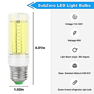 JIOTAR 7006999 Refrigerator Light Bulb 40W for SUB Zero Fridge E26 E27 LED Bulb 7107723324123 3030040 48709 3030180 7009935 (110-120V)
