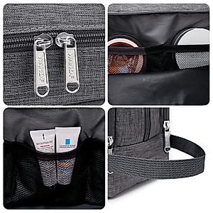 Toiletry Bag for Men Hanging Dopp Kit Water Resistant Shaving Bag Small Toiletry Bag for Traveling (Denim Grey)
