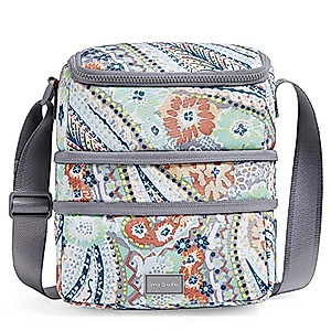 Vera Bradley Women's Recycled Lighten Up Reactive Expandable Lunch Cooler Lunch Bag, Citrus Paisley, One Size