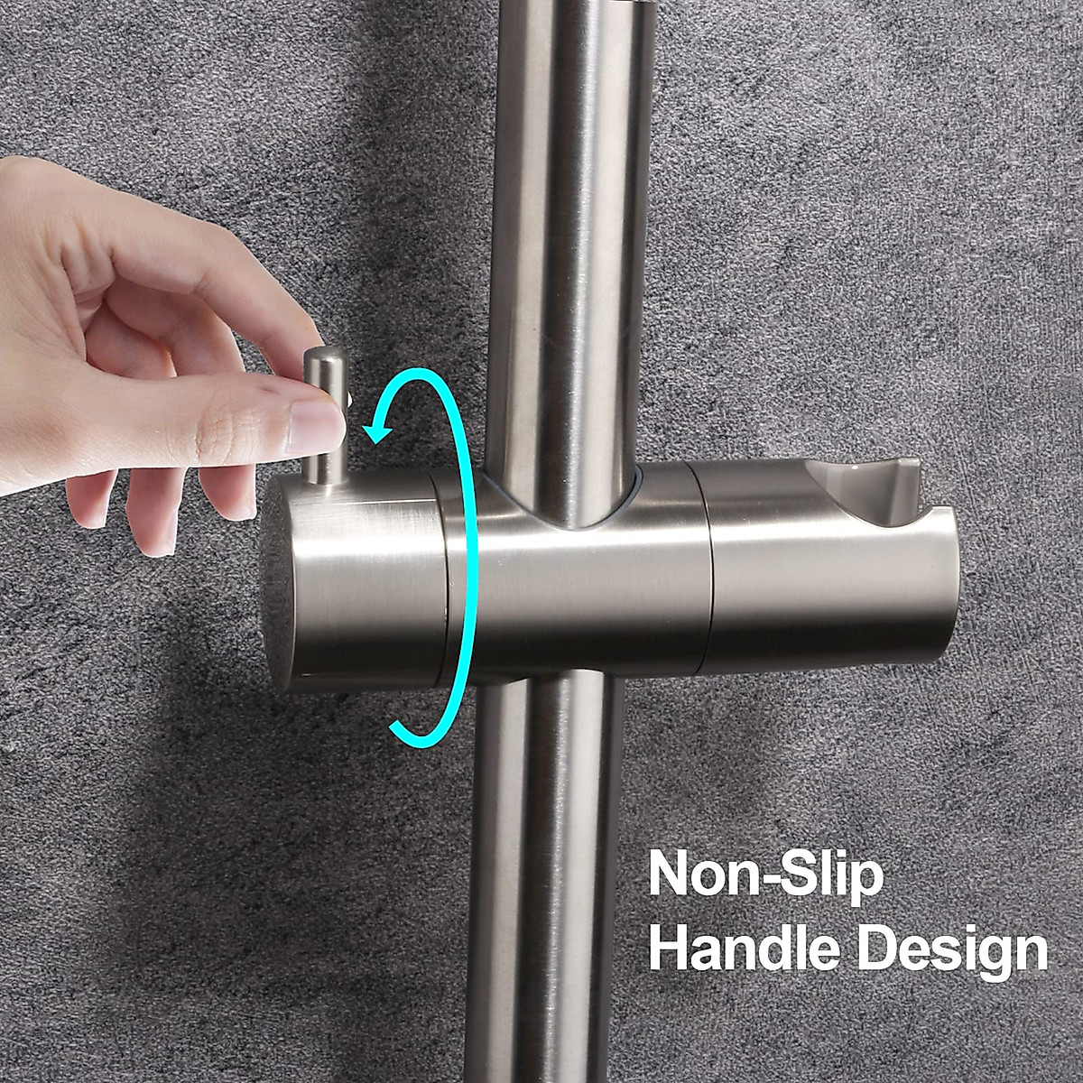 HAMOLER 24 Inch Shower Slide Bar with Adjustable Shower Holder Stainless Steel Wall Mount Sliding Bar, Brushed Nickel