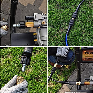 YAMATIC Pressure Washer Hose 50 ft Kink Resistant, Extension Power Washer Hose 3200 PSI X 1/4", M22 to 3/8" Quick Connect Couplers for Replacement (Premium Upgrade Version 2X)