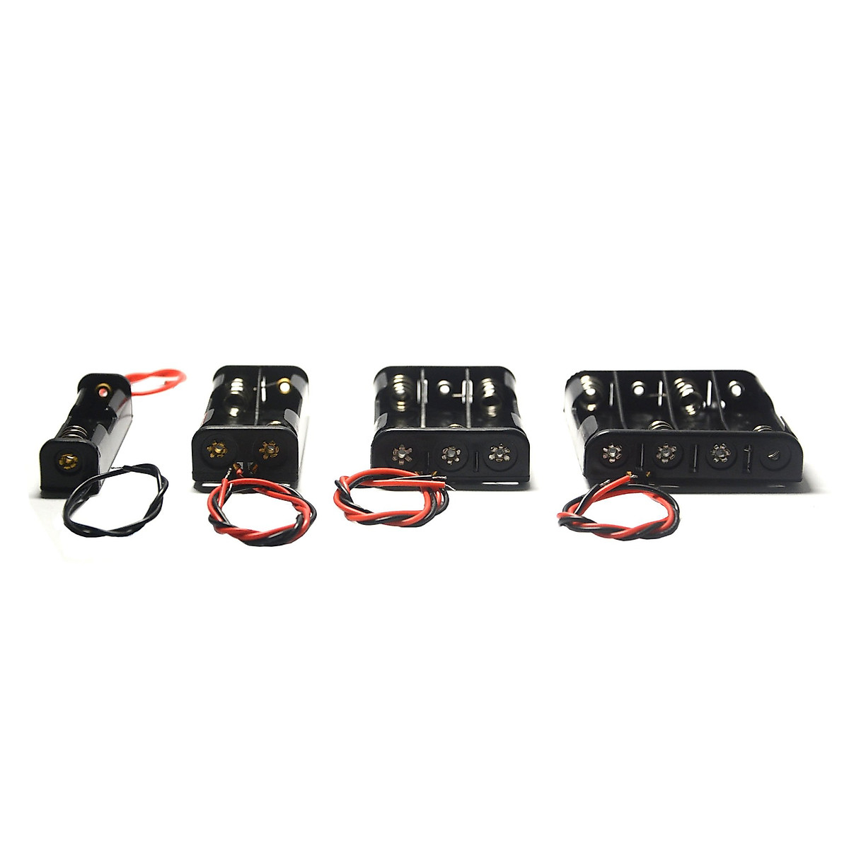 LAMPVPATH (Pack of 8) AAA Battery Holder Bundle 2Pcs Single AAA Battery Holder, 2Pcs 2X 1.5V 2 AAA Battery Holder, 2Pcs 3 AAA Battery Holder with Wires, 2Pcs 4X 1.5V 4 AAA Battery Holder with Leads