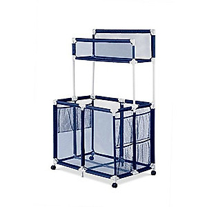 Pool Toy Storage Bin with Noodle Holder for Rafts Vests Balls Floaties Towels