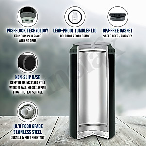 winorax Skull Tumbler 4-in-1 Can Cooler Skulls Coffee Travel Mug Cup 16oz Stainless Steel Insulated with Lid Inspirational Skull Gifts for Men Women Skulls Lover Birthday Halloween Birthday