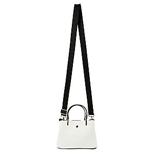 Like Dreams Fashion Women Hobo Fashion Satchel Handbag Vegan Leather Top Handle Bucket Crossbody Purse (White)