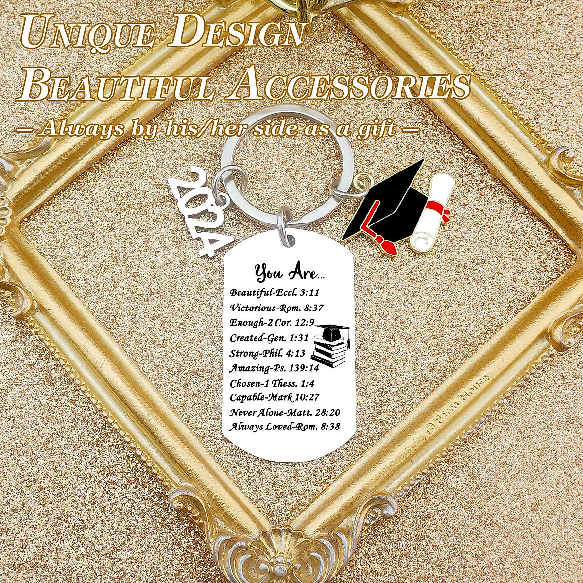 Religious Graduation Gifts Ideas for Her Him Class Of 2024 Senior Stuff Christian Spiritual Bible Verse Gifts Inspirational For Women Teen Girl Best Friend Mom Encouragement Keychain Accessories
