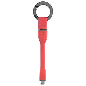 myCharge iPhone Charger Lightning Cable (4-Inch) Keychain PowerCord Go Short Cord for Portable Chargers MFI Certified for Apple iPhone 12, 11, XR, XS, X, 8, 7, 6, SE, 5, iPad, AirPods, Watch - Red