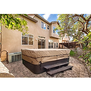 ULTCOVER Waterproof 600D Polyester Square Hot Tub Cover Outdoor SPA Covers 85 x 85 inch