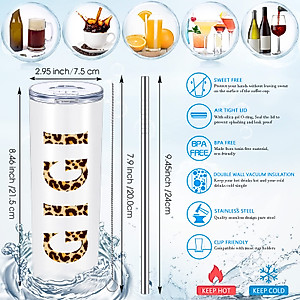 Water Tumbler for Gigi, Mother's Day Gifts for Mom from Granddaughter Grandson, Gigi Gift for Birthday, Christmas, Grandmother New Gigi Present, 20oz Insulated Leopard Tumbler Cup with Lid Straw Brush