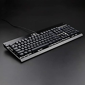EagleTec KG010 Mechanical Keyboard Wired Ergonomic Brown Switches Equivalent for Office PC Home or Business (Black Keyboard White Backlit)