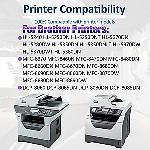 1 Pack TN-580 Black TN580 High-Yield Toner Compatible Toner Cartridge Replacement for Brother HL-5240 HL-5250DN HL-5250DNT HL-5270DN MFC-8370 MFC-8460N MFC-8670DN DCP-8060 DCP-8065DN Printers.