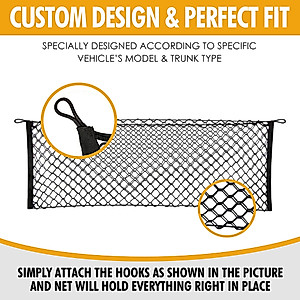 Envelope Style Trunk Mesh Cargo Net For Ford F150 2015 - 2023 Car Accessories - Premium Trunk Organizers and Storage - Cargo Bed for Pickup Truck