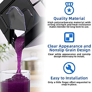 2 Pack Spout Cover for Ninja Blender Lid YOUNGER-RIS Replacement Part Covers for Ninja Blender Compatible with Ninja Locking Lid 72oz Pitchers Spout Covers for NJ600 NJ602 BL500 BL781 (Black & White)