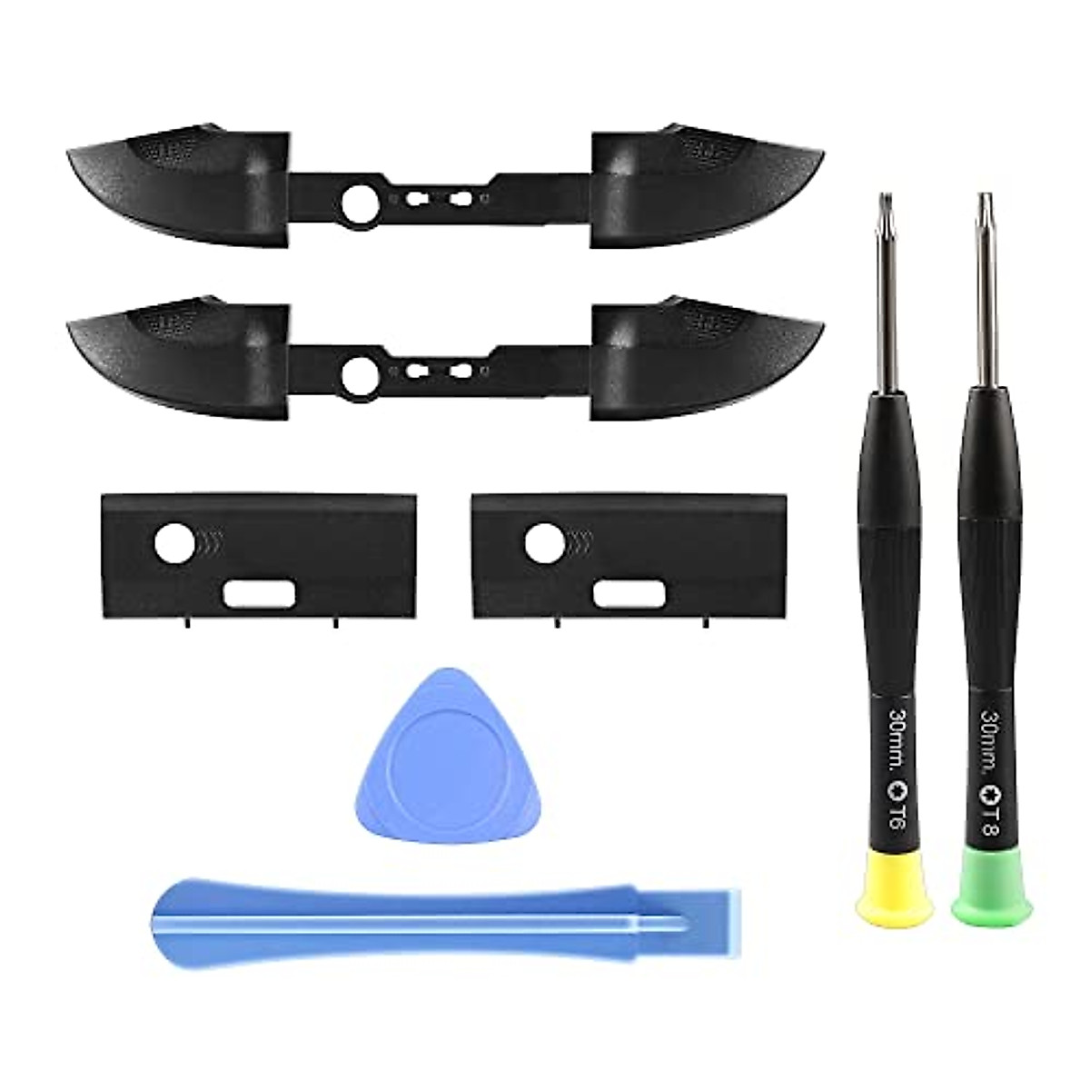 2PCS Bumper Shoulder Trigger Buttons for Xbox Series X S Controller, Replacement Original Top Middle Bracket Controller Parts with T8 T6 Repair Screwdriver Kit for Xbox Series X S Controlle (Black)