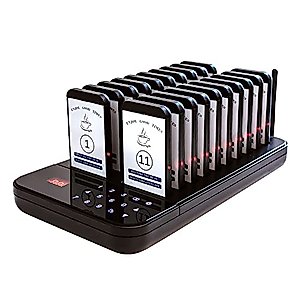 AGJ Restaurant Pager Wireless Calling System Waterproof 20 Beepers Guest Customer Queue Pagers for Food Court Food Truck Church Nursery Clinic Coffee Shop with Buzzer Vibration Flash