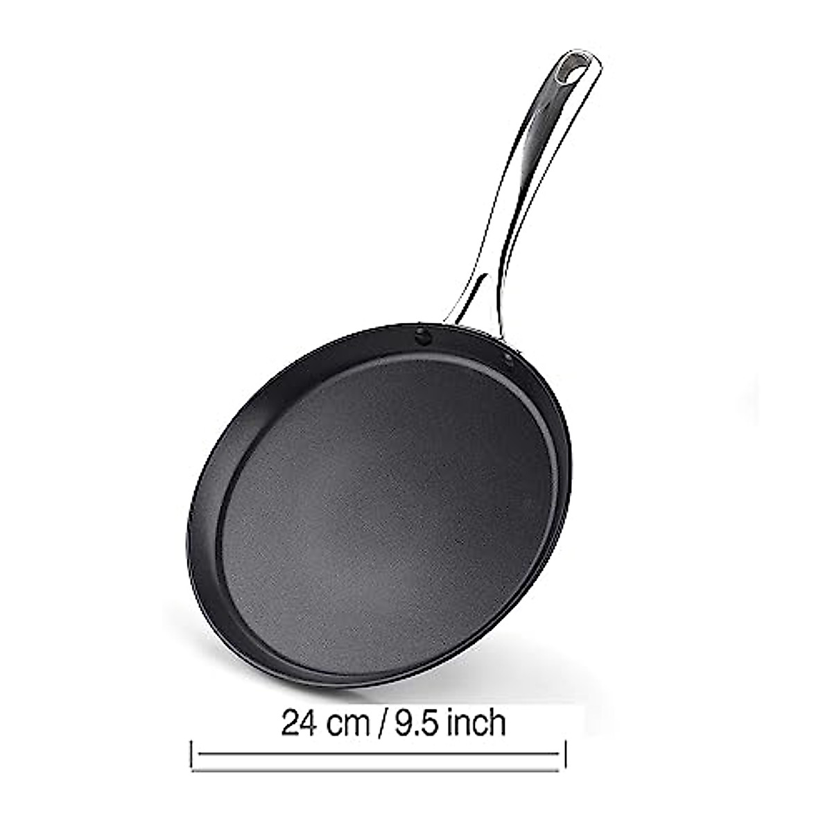 Cooks Standard Nonstick Hard Anodized 9.5-inch 24cm Crepe Griddle Pan, Black