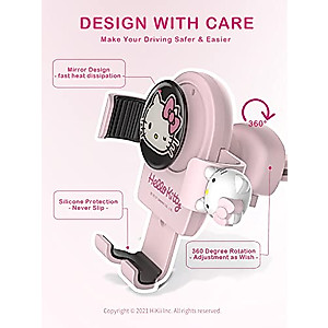 L'Puluva Phone Mount for Car, Car Phone Holder 360 Degree Adjustable Pink Air Vent Clip Car Phone Mount Compatible with All Cell Phones, Cell Phone Holder Car Accessories for Women and Girls